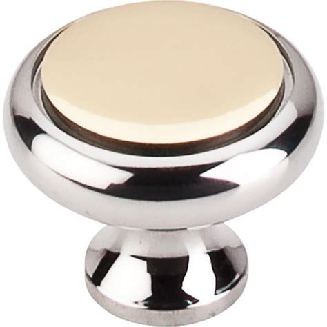 Top Knobs Nouveau Collection Split Finish Knob 1 1 4 Polished Nickel And Polished Brass By