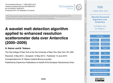 Pdf A Wavelet Melt Detection Algorithm Applied To Enhanced Resolution