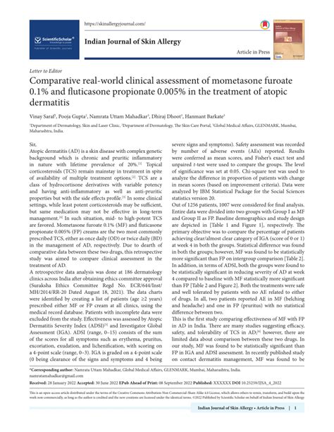 Pdf Comparative Real World Clinical Assessment Of Mometasone Furoate
