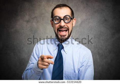 Nerd Pointing His Finger You Stock Photo 553154620 Shutterstock