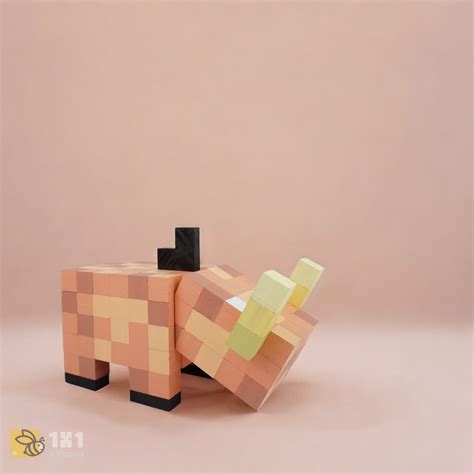 Mô Hình Gỗ Minecraft Hoglin Art Toy