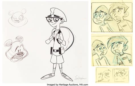Danny Phantom Danny Fenton And Tucker Foley Character Design Lot
