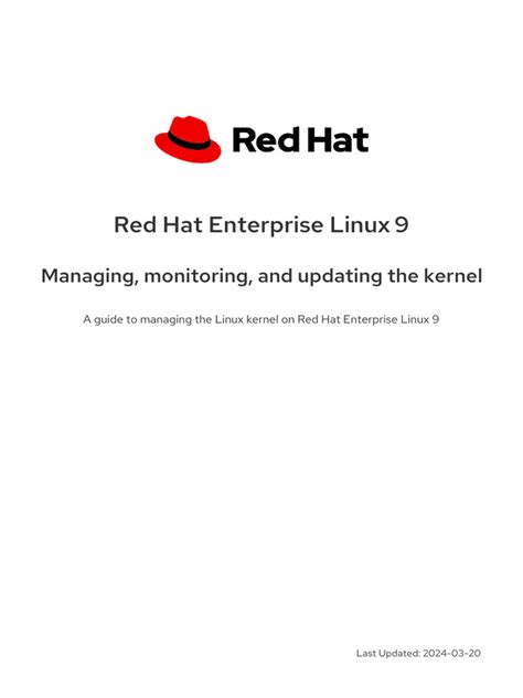 Red Hat Enterprise Linux 9 Managing Monitoring And Updating The Kernel Pdf Linux