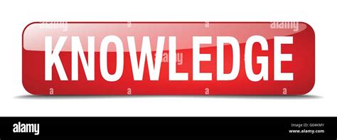 knowledge red square 3d realistic isolated web button stock vector