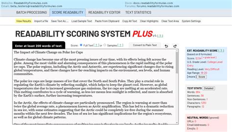 Learn About The Score Readability Screen Docs For Readability Scoring System