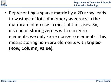data structure array and sparse matrix pptx