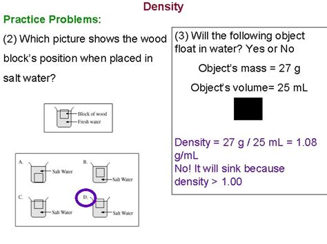 Density Ratio Density Is A Of An Objects