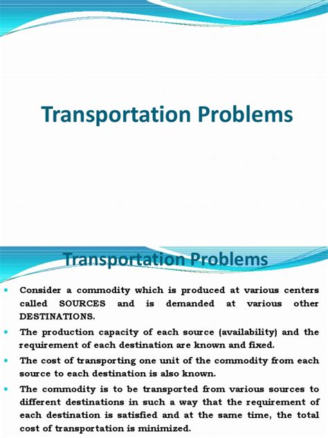 Transportation Problems 5 Pdf Mathematical Optimization Matrix Mathematics