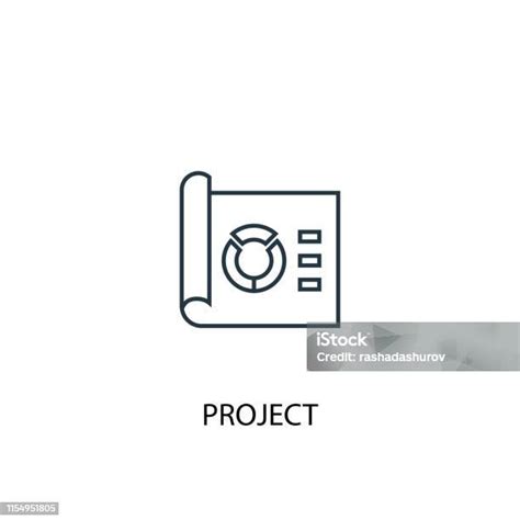 프로젝트 개념 선 아이콘입니다 간단한 요소 그림입니다 프로젝트 개념 개요 기호 디자인입니다 웹 및 모바일 Ui Ux에 사용할 수 있습니다 건설 산업에 대한 스톡 벡터 아트