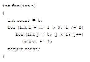 Solved Int Fun Int N Int Count 0 For Int I N I 0 I 2 Chegg Com