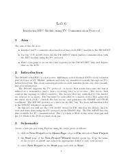 Lab Interfacing RTC Module Using I C Communication Protocol Pdf Lab Interfacing RTC Module
