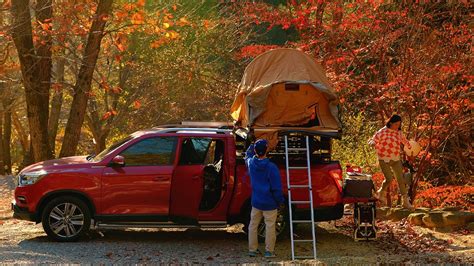 늦은 가을 🍂 단풍캠핑ㅣ갑자기 추워진 날씨에 대비 안 하고 가서 도망 나온 캠핑 브이로그ㅣ차박캠핑ㅣ루프탑텐트ㅣ픽업트럭캠핑 Youtube