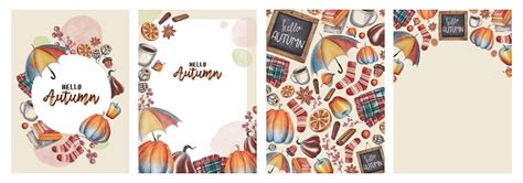 수채화 손 은 레터링 포스터 세트와 가을 장식 배경을 그립니다 포스터 인쇄 카드 엽서 배너 수확 축제 상점 직물 템플릿 결혼식