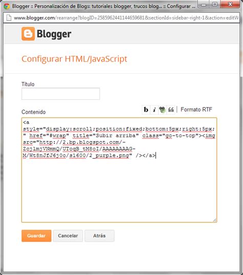 Cómo Poner Un Botón De “subir Arriba” Con Efecto Deslizante