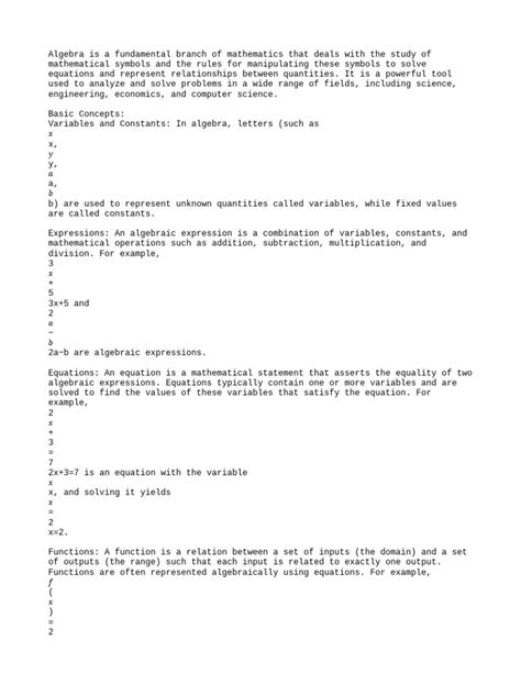 Alzebra Pdf Equations Variable Mathematics