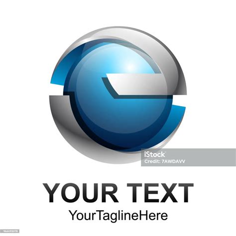 크리에이 티브 추상 3d 구체 벡터 로고 디자인 서식 파일 요소 색깔된은 블루 컨셉 아이콘 3차원 형태에 대한 스톡 벡터 아트 및 기타 이미지 Istock