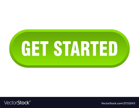 Get Started Button Rounded Green Sign Royalty Free Vector