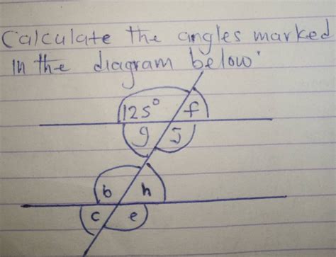solved calculate the angles marked in the diagram below