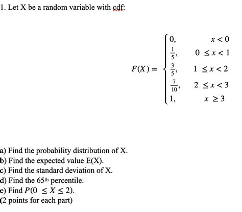solved 1 let x be a random variable with cdf