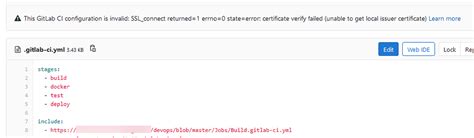 Ssl Error When Attempting To Use Custom Jobs Gitlab Ci Cd Gitlab Forum