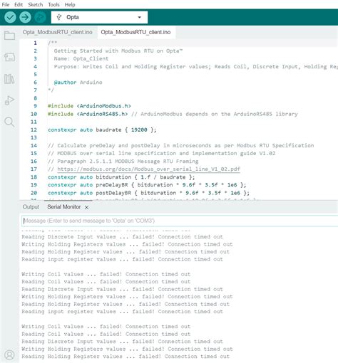 Opta RS Port Not Working Opta Arduino Forum