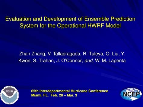 Ppt Evaluation And Development Of Ensemble Prediction System For