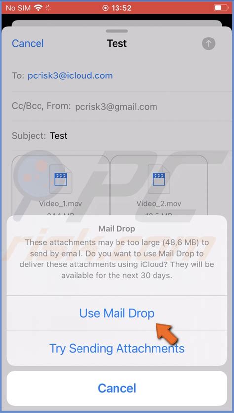 what is mail drop and how to send big files with it on ios and macos