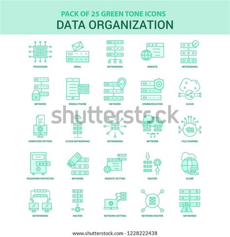 25 Green Data Organization Icon Set Stock Vector (Royalty Free) 1228222438 | Shutterstock