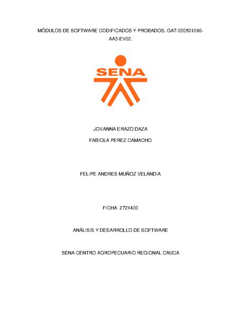 Módulos De Software Codificados Y Probados Ga7 220501096 Aa3 Ev02 Adsi MÓdulos De Software