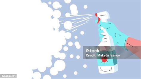 방부제 스프레이와 함께 손 항 바이러스 소독제로 스프링클러를 들고 있는 손의 벡터 일러스트 코로나바이러스에 대한 검역 위생 및 보호 개념 살균에 대한 스톡 벡터 아트 및