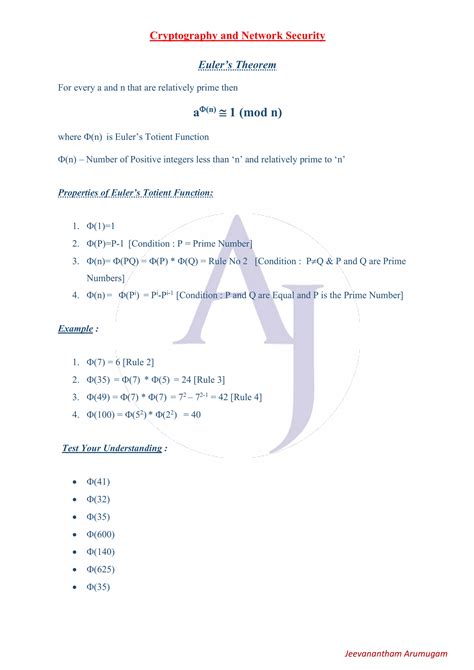 euler s theorem pdf