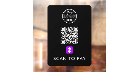Zelle Qr Code Scan To Pay Modern Logo Black Window Cling Zazzle