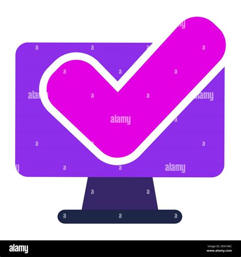 Computer Icon Computer With Checkmark Flat Design Vector Icon Concept Stock Photo Alamy