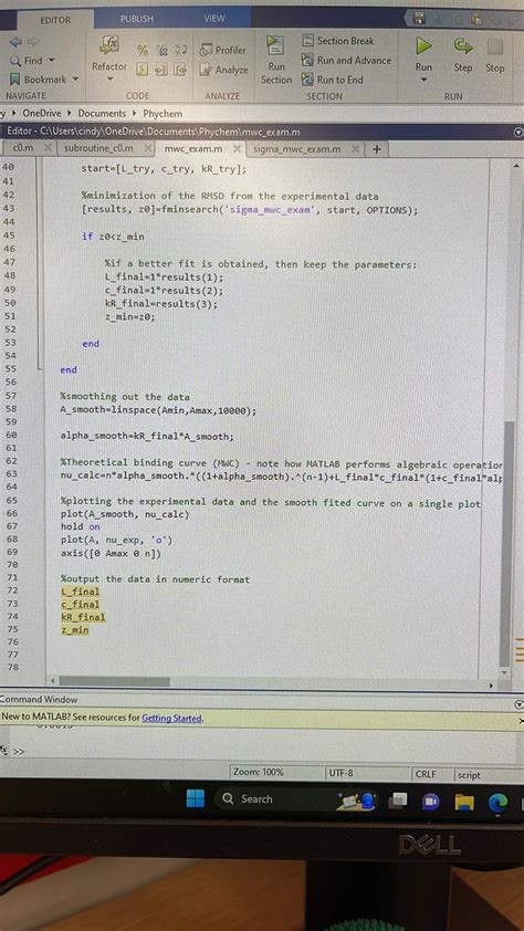 Solved Command Window New To MATLAB See Resources For Chegg