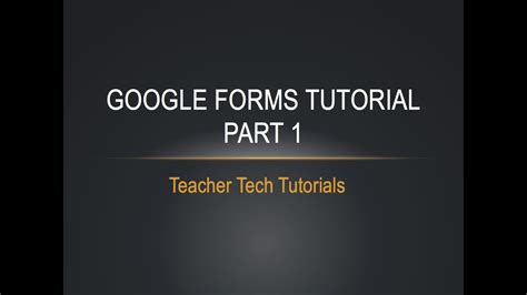 Google Forms Tutorial For Teachers Part YouTube