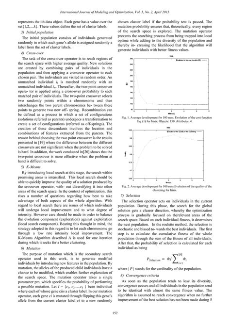 Enhanced Genetic Algorithm With K Means For The Clustering Problem Pdf