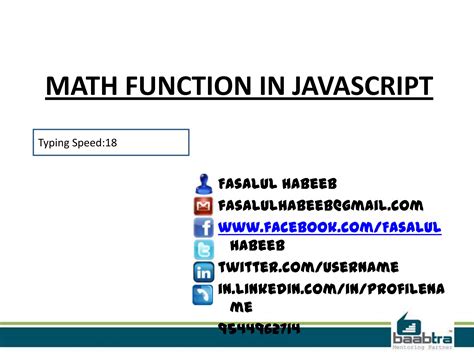 Math Functions In Javascript Pptx Physics Science