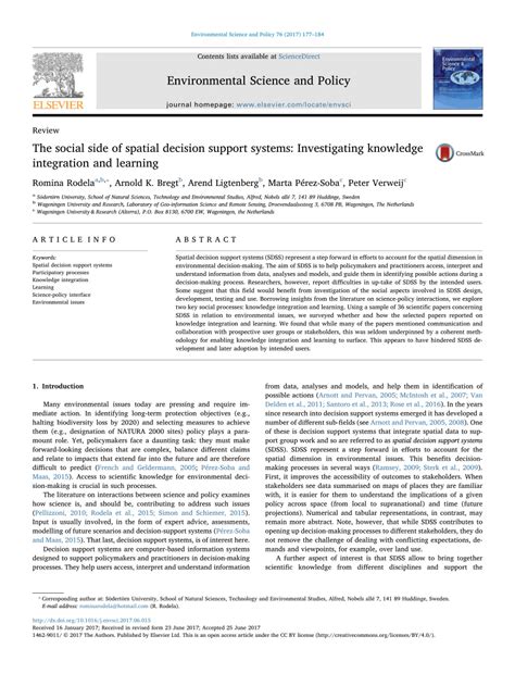 Pdf The Social Side Of Spatial Decision Support Systems
