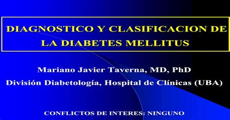 Diagnostico Y Clasificacion De La Diabetes Mellitus · 2020 9 15