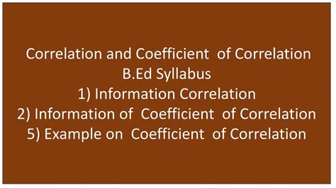 Ep 04 Correlation And Coefficinet Of Correlation B Ed Syllabus Youtube