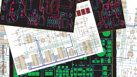 Schematic Background Drawings Of Electronic Device Design Documentation Vector Electrical