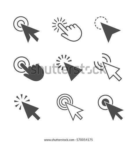 Clicks Cursor Pointer Vector Icon Set Stock Vector Royalty Free Shutterstock
