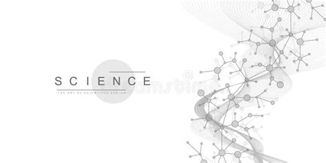 Molecular Abstract Structure Background Scientific Vector Illustration With Molecule Dna Stock