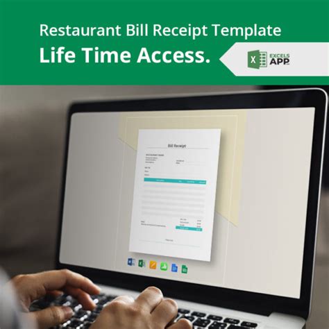 Restaurant Bill Receipt Template Excels App