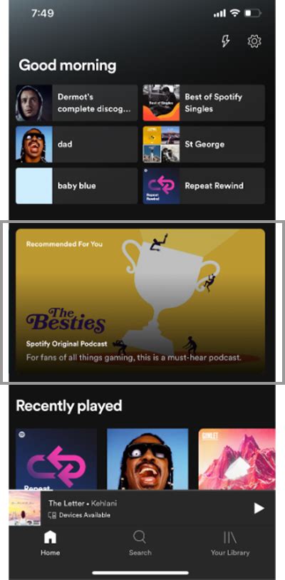 Screenshots Of Spotify Mobile Application The Banner Component Download Scientific Diagram