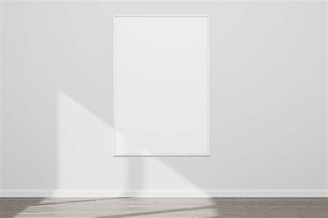 흰 벽과 나무 바닥에 사실적인 흰색 나무 빈 프레임 레이아웃에 대한 디자인 템플릿입니다 3d 렌더링 0명에 대한 스톡 사진 및 기타 이미지 Istock