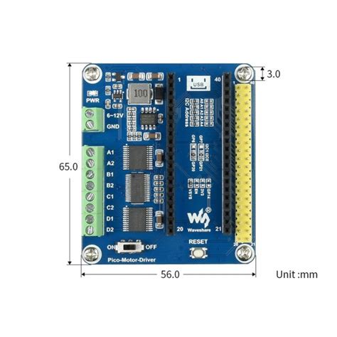 Waveshare Dc Motor Driver Module Voor Raspberry Pi Pico 4 Kanalen Ws 19764