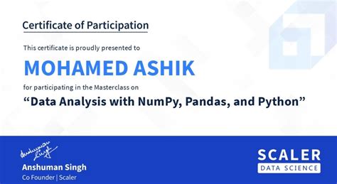 mohamed ashik on linkedin dataanalysis pandas numpy python datascience scalerdatascience…