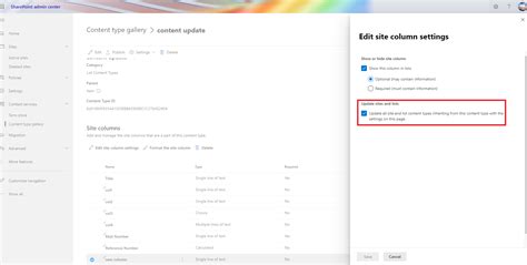 regarding content type with site columns in sharepoint online