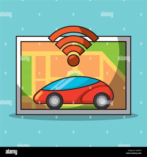 Autonomous Car Sensor Map Navigation Smart Technology Stock Vector Image Art Alamy